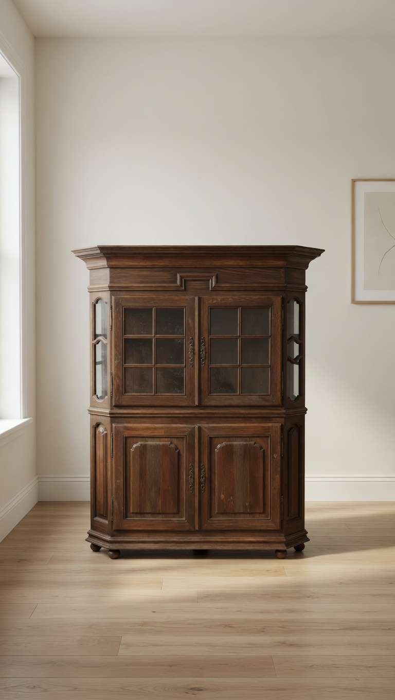 Rustic Solid Wood Vitrine Cabinet - Betel Furniture